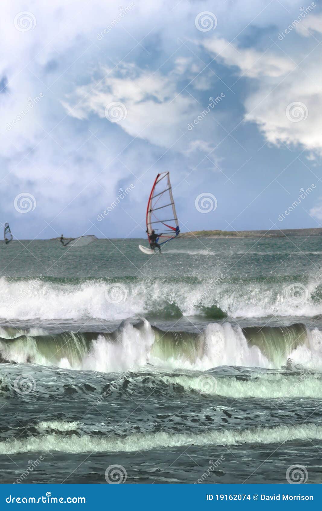 Many Surfers Windsurfing in a Storm Stock Photo - Image of power, ride ...