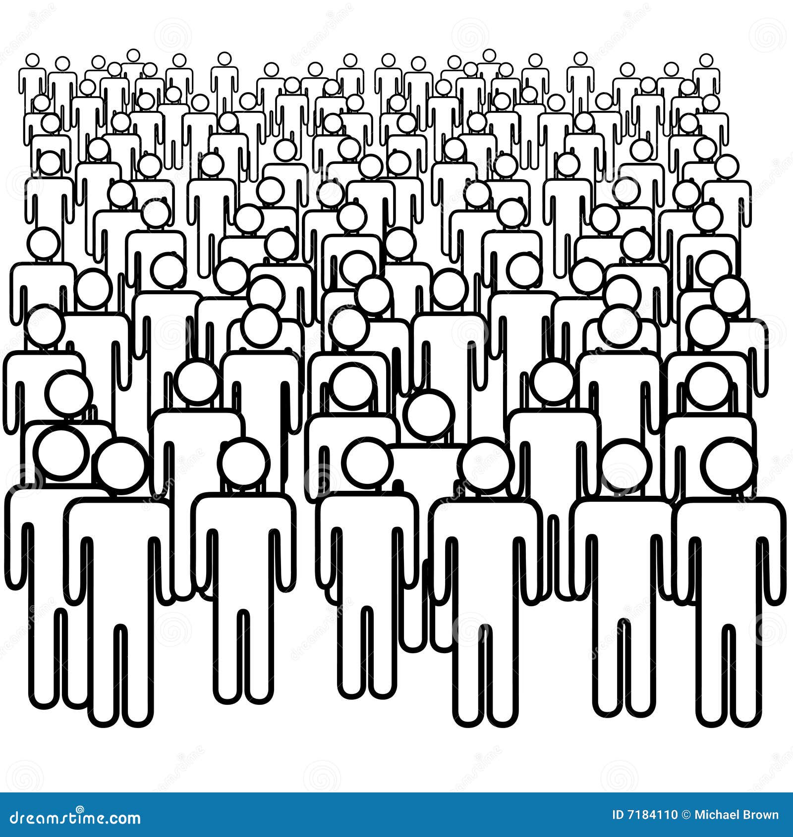 Many Symbol People Black Isolated Crowd Stock Vector - Illustration of ...