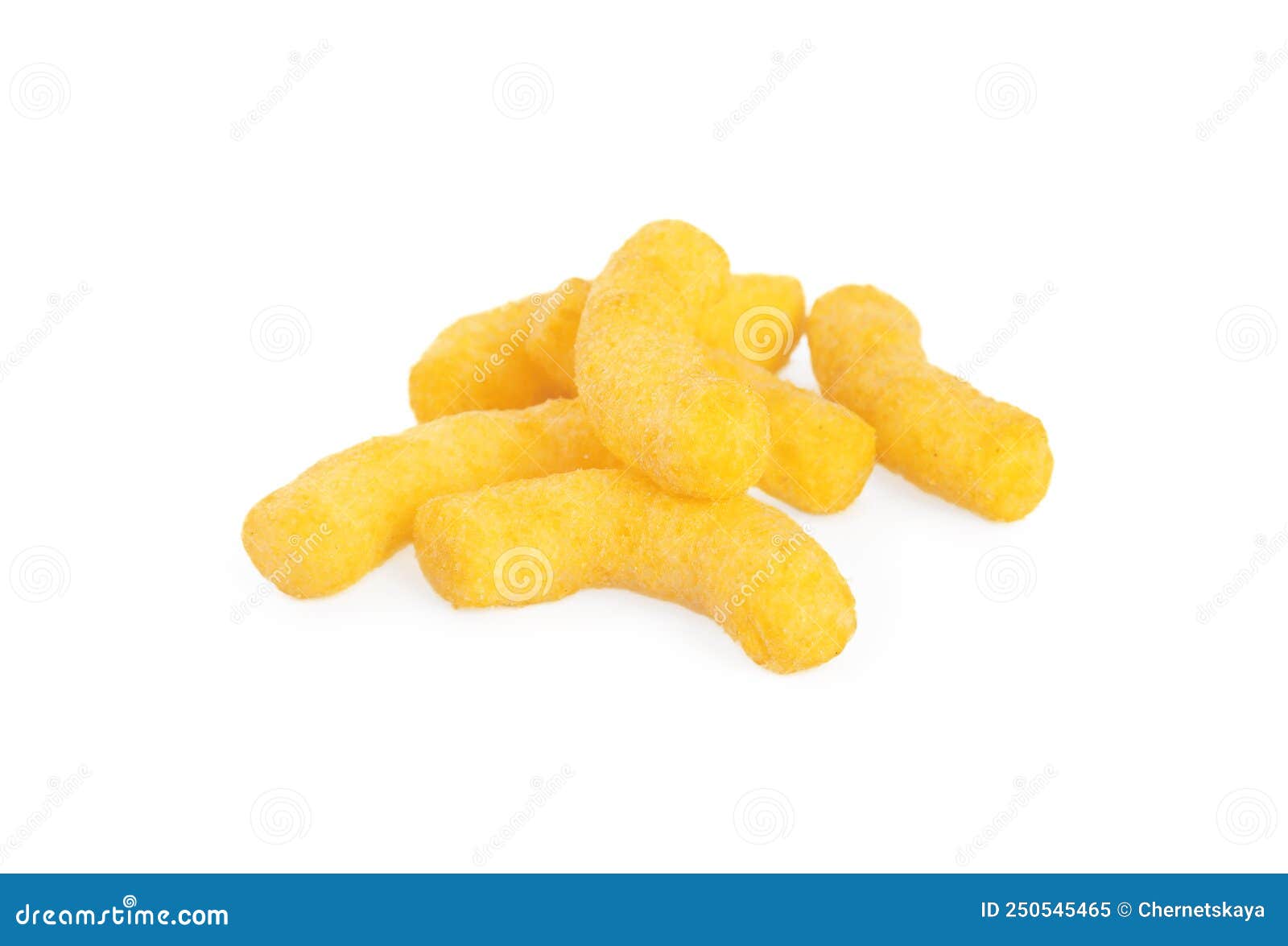 Many Tasty Cheesy Corn Puffs Isolated on White Stock Image - Image of ...