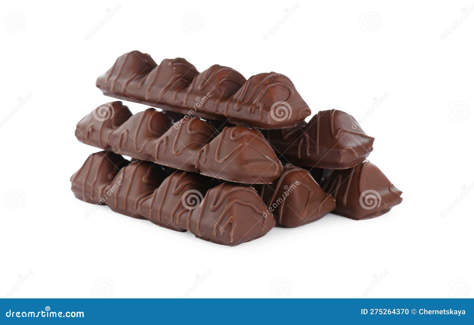 Many Tasty Chocolate Bars Isolated on White Stock Photo - Image of ...