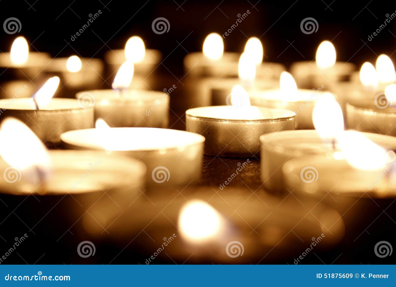 Candles Light In Advent. Christmas Candles Burning At Night. Golden ...