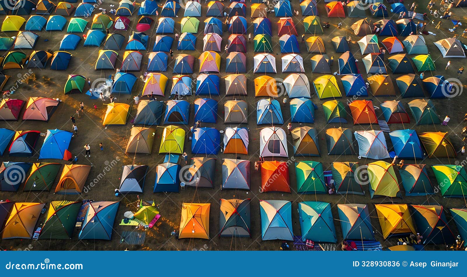Many tents in the campsite stock illustration. Illustration of summer ...