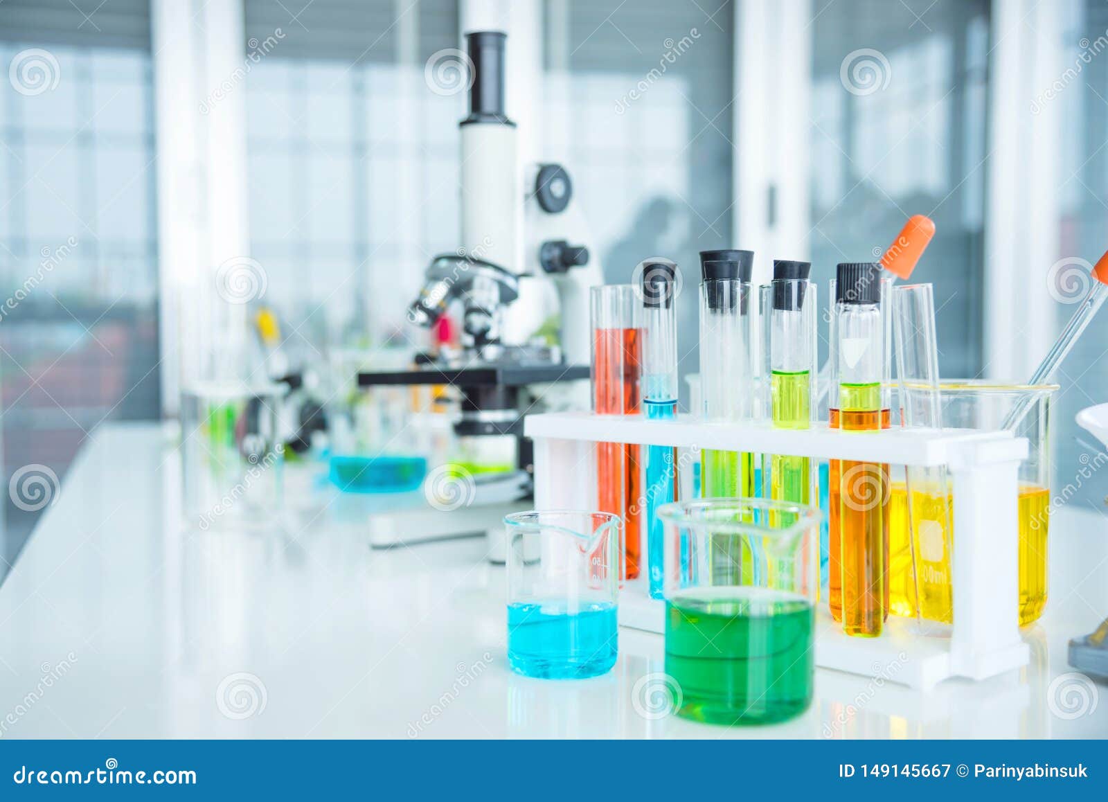 Many Test Tube Setup At Automatic Sample Concentrator Machine Device ...