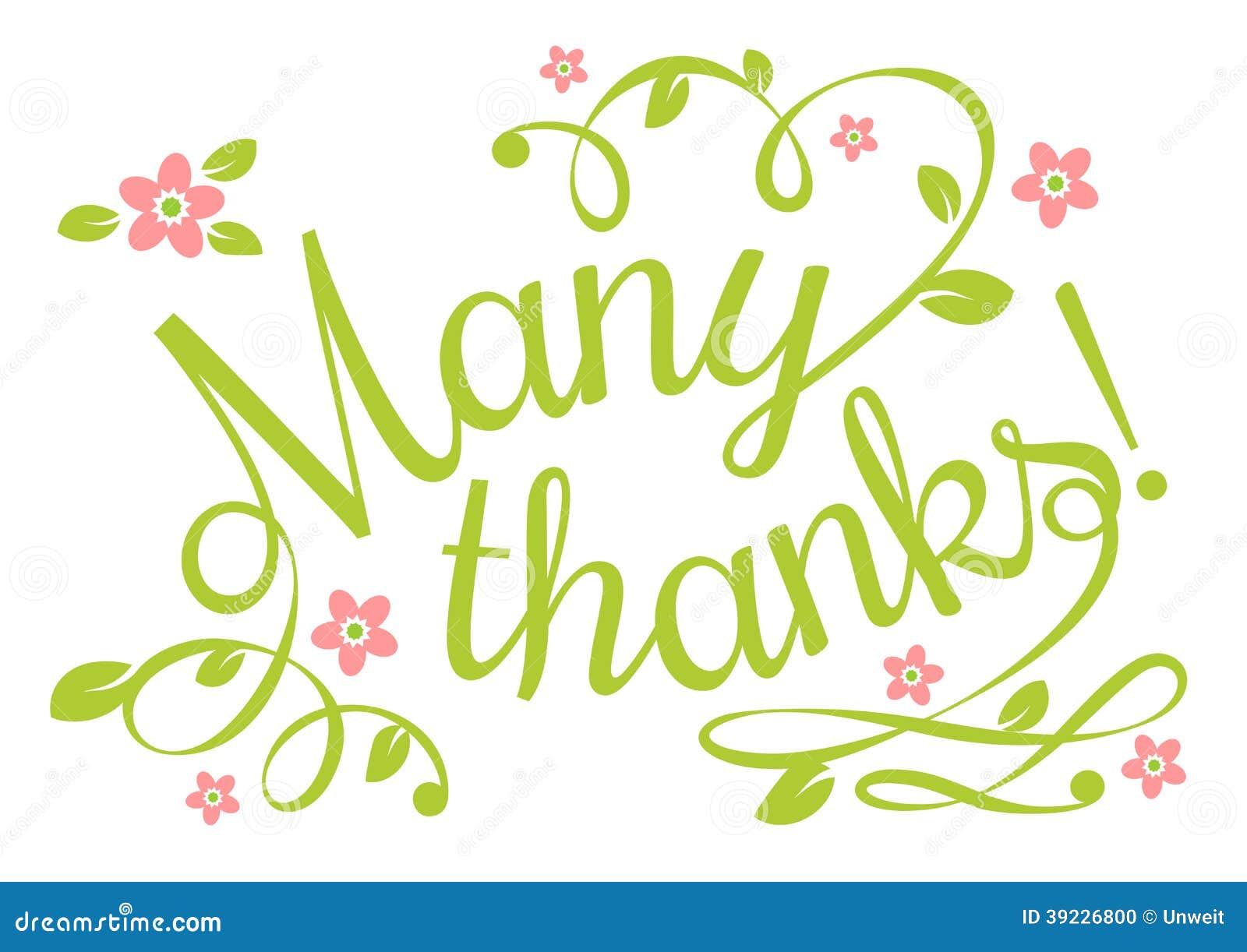 Many Thanks stock vector. Illustration of gratitude, word - 39226800