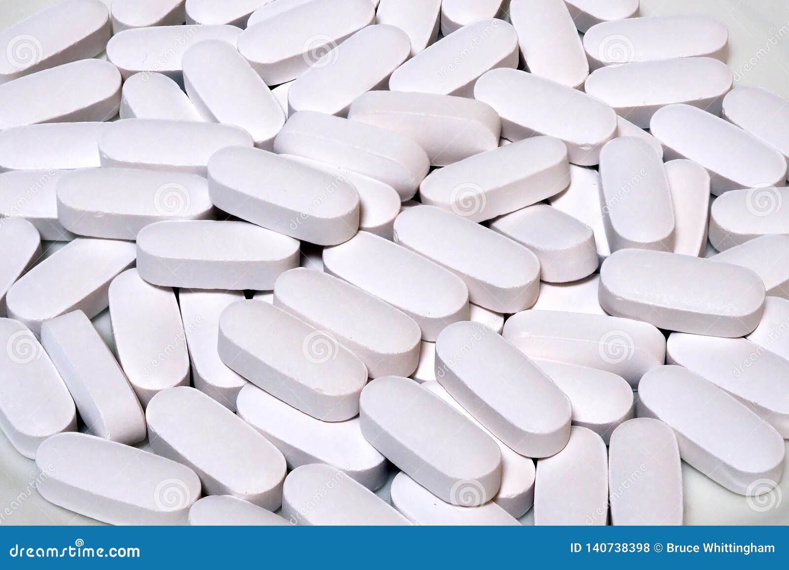 Many Thick White Generic Tablets Stock Photo - Image of prescription ...