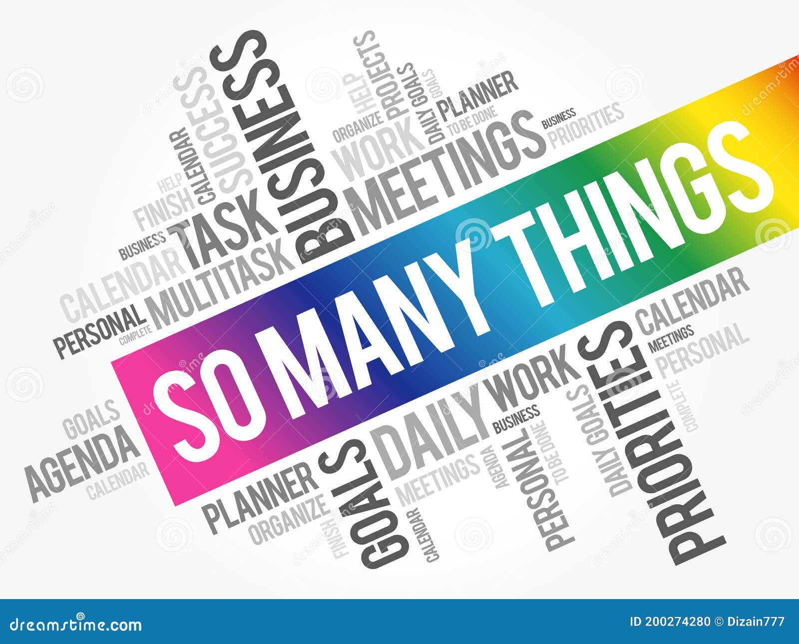 So Many Things Word Cloud Collage Stock Illustration - Illustration of ...