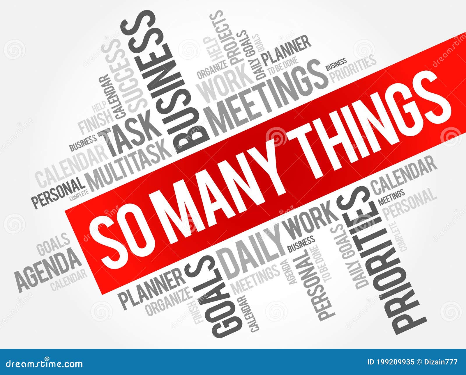 So Many Things word cloud stock illustration. Illustration of ...