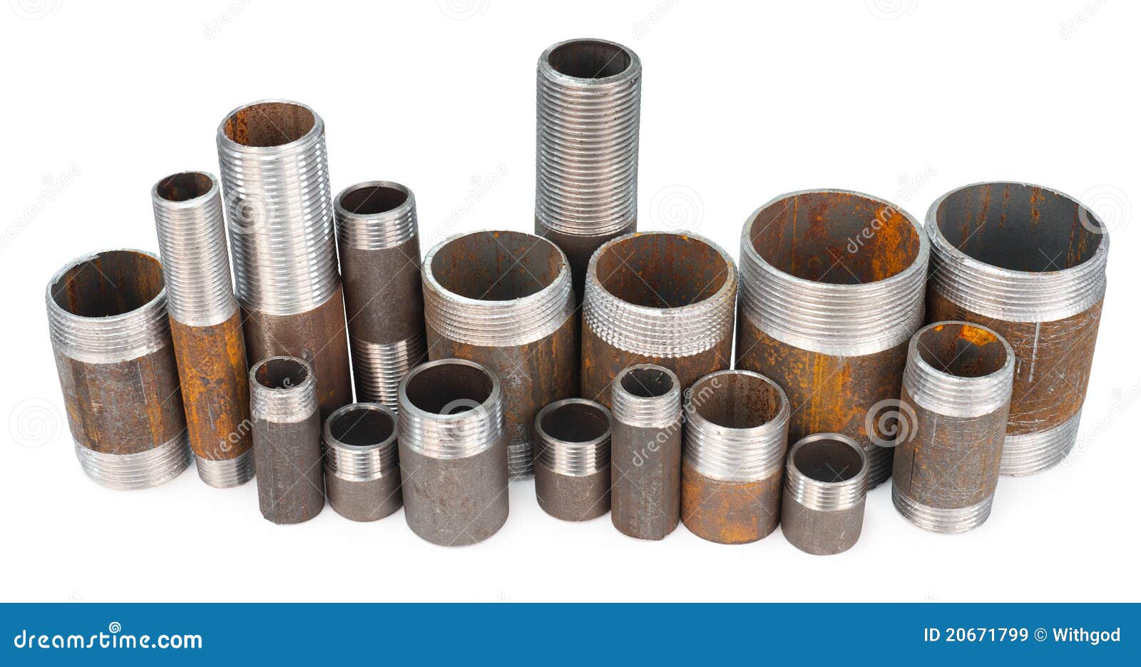 Many threaded pipes stock image. Image of thread, outer - 20671799