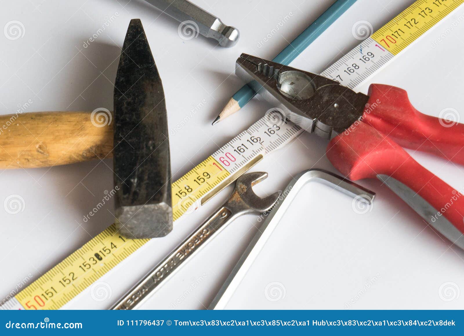 Many Tools on White Background Stock Image - Image of close, isolated ...