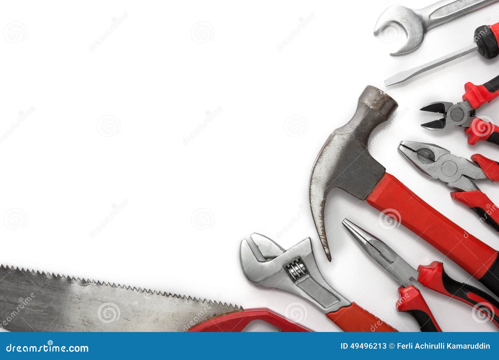 Many Tools on White Background Stock Image - Image of shiny, construct ...