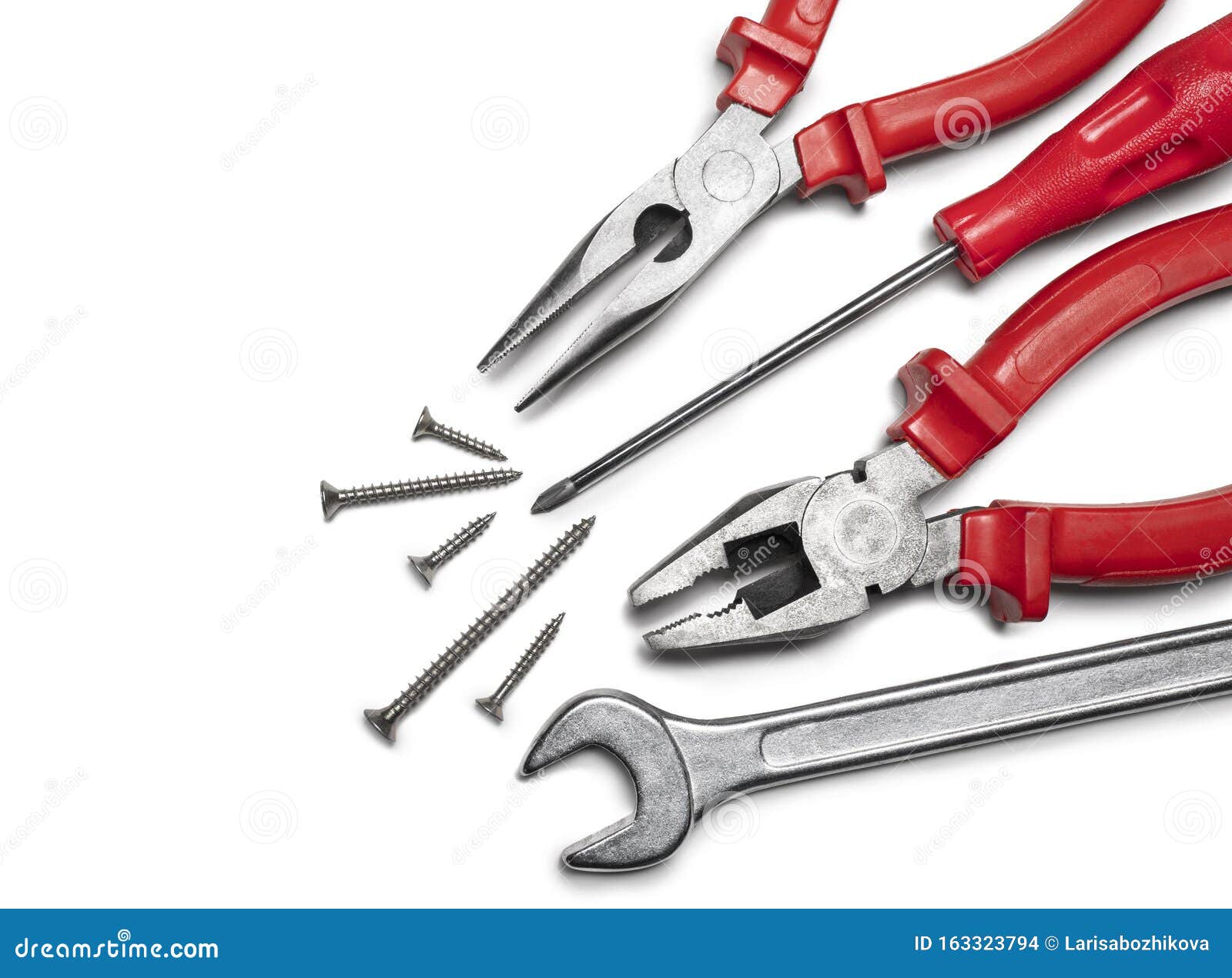 Tools on white background stock photo. Image of service - 163323794