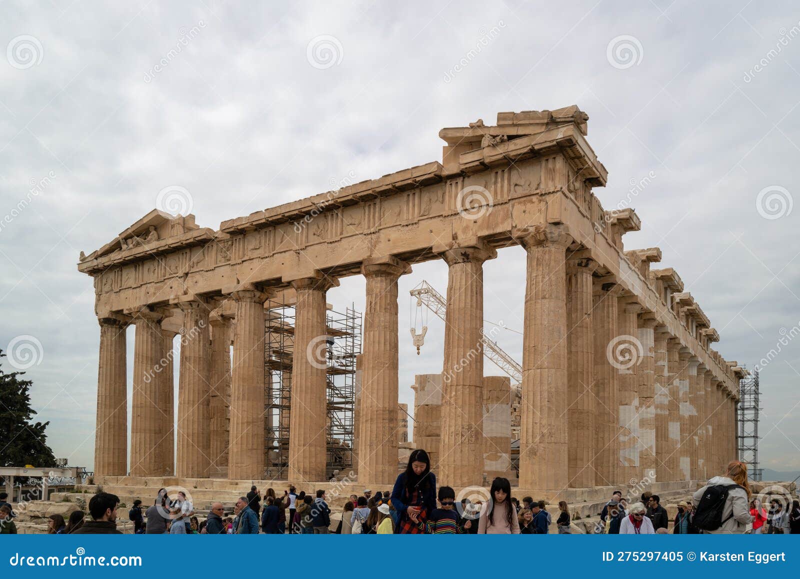 Many Tourists Visit the Acropolis in Athens Editorial Image - Image of ...