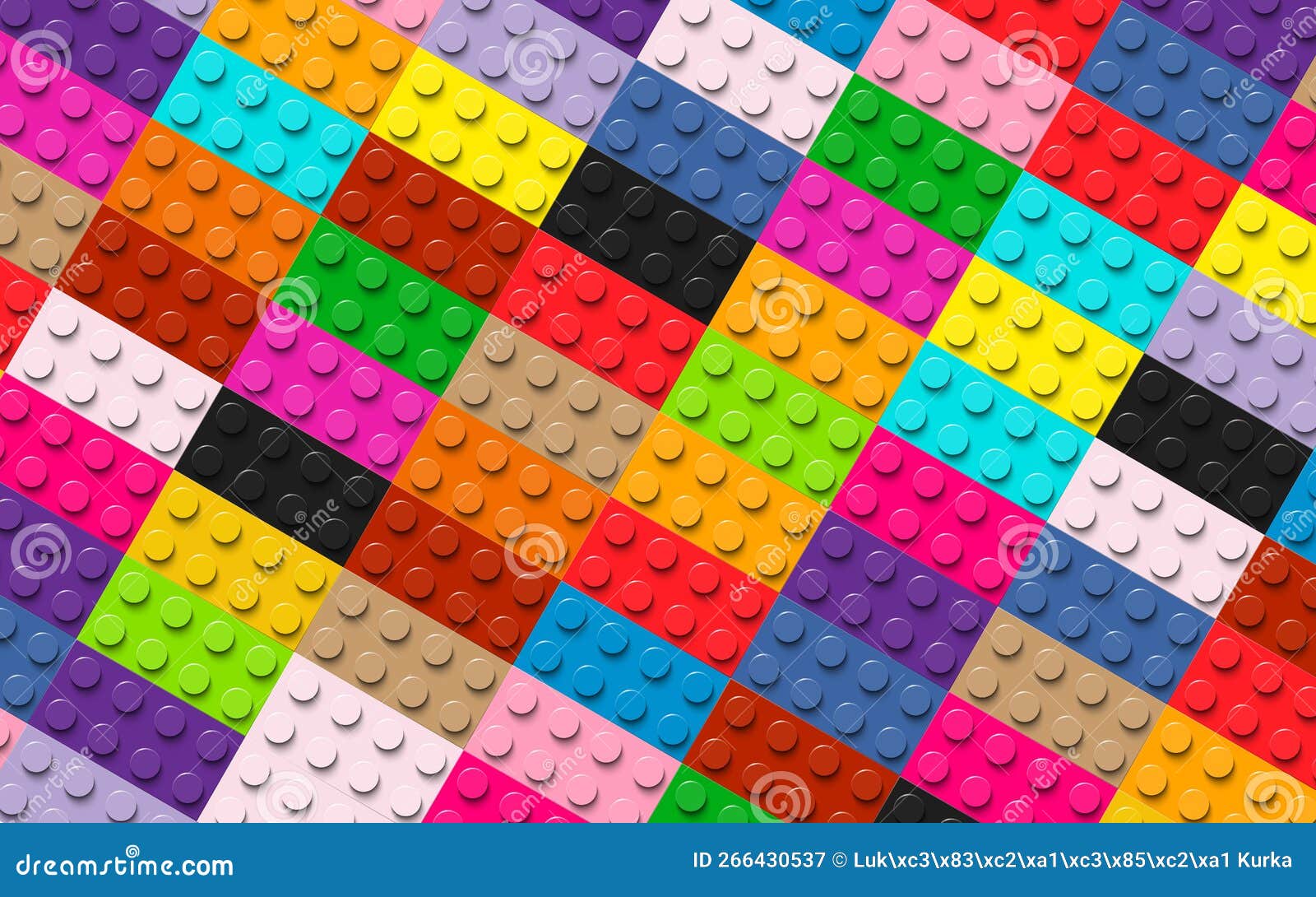 Many Toys Blocks in Different Colours. Colorful Plastic Bricks ...
