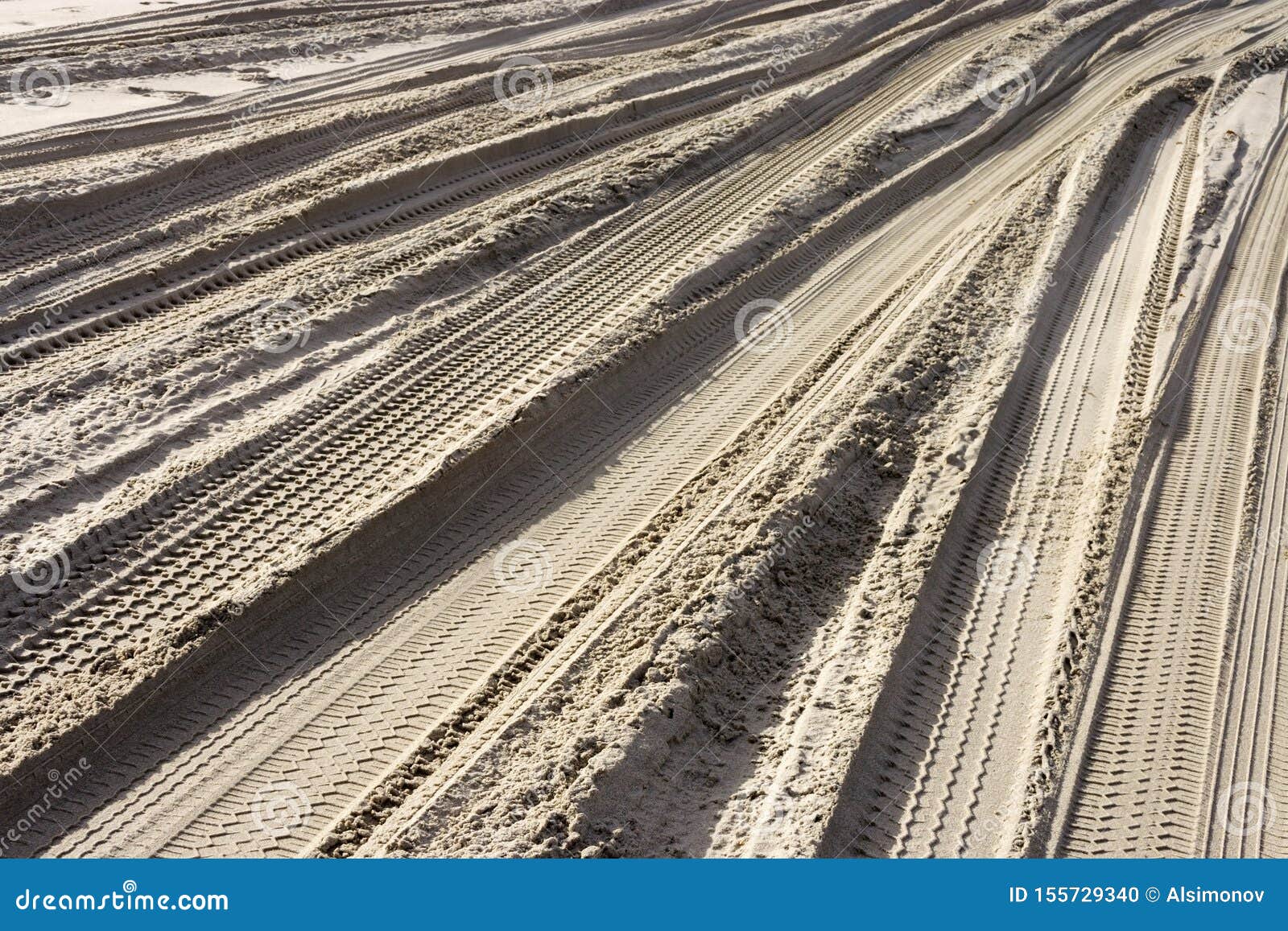Traces From Tread Of Car On Mud Ground. Tire Tread On Dirt Ground ...