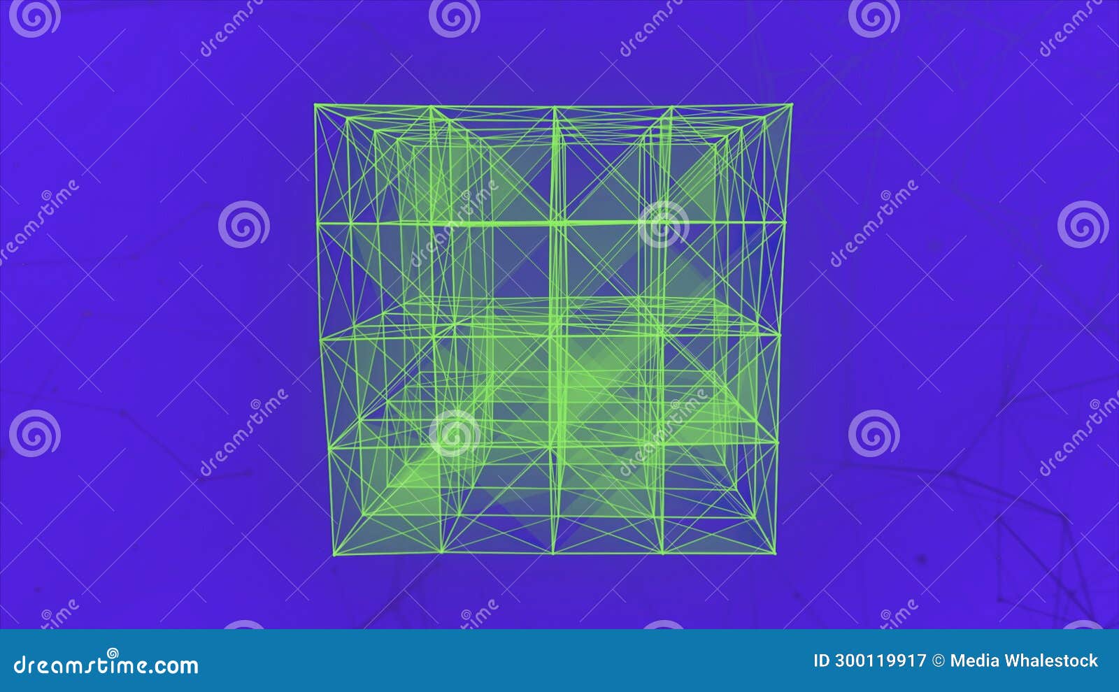 Many Translucent Connected. Edges Creating Cubic Shape in Digital Space ...