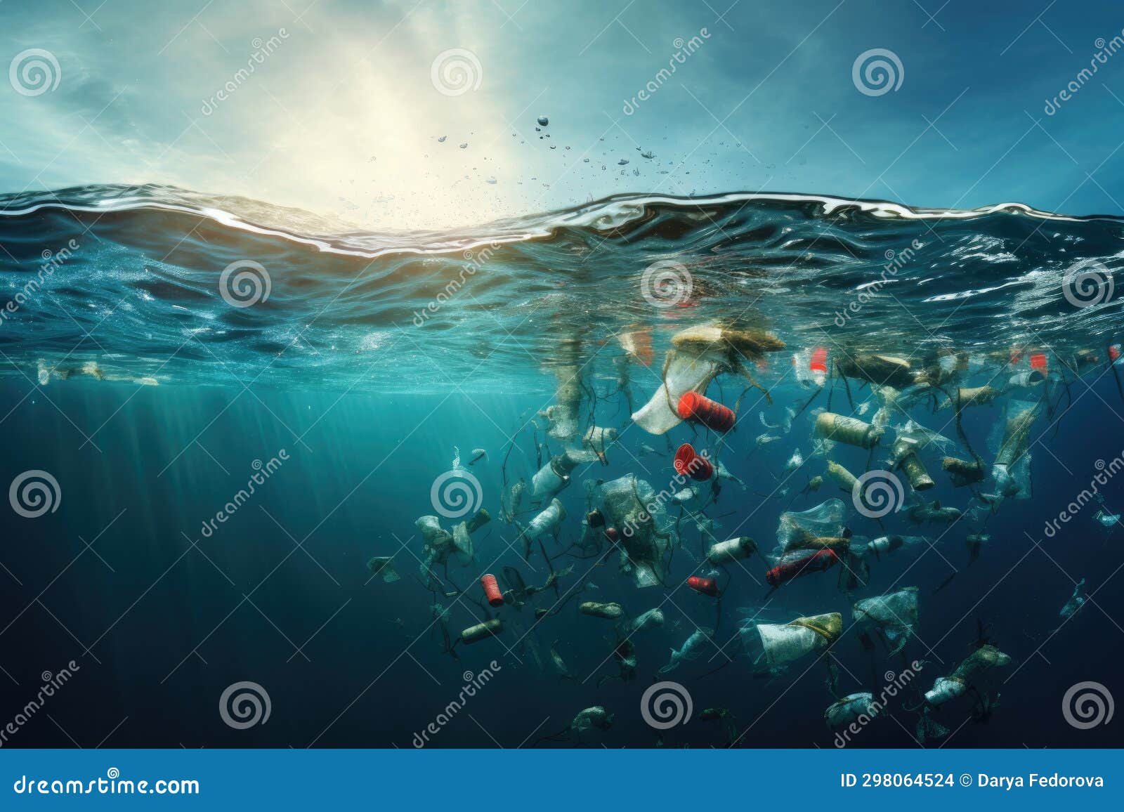 Trash Underwater in the Ocean. Problem of Pollution and Ecology of the ...