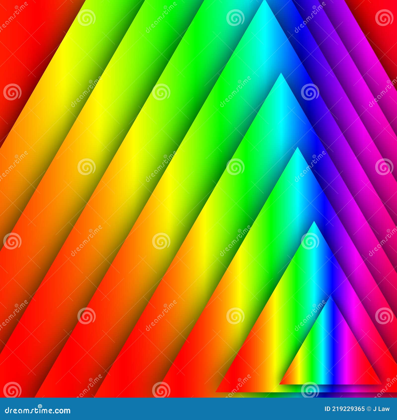 Many Triangles in All the Colours of a Rainbow Stock Illustration ...