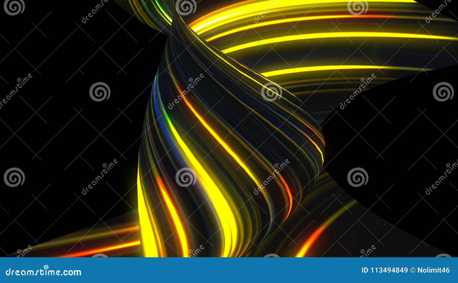 Many Twisting Glow Lines, Abstract Computer Generated Backdrop, 3D ...
