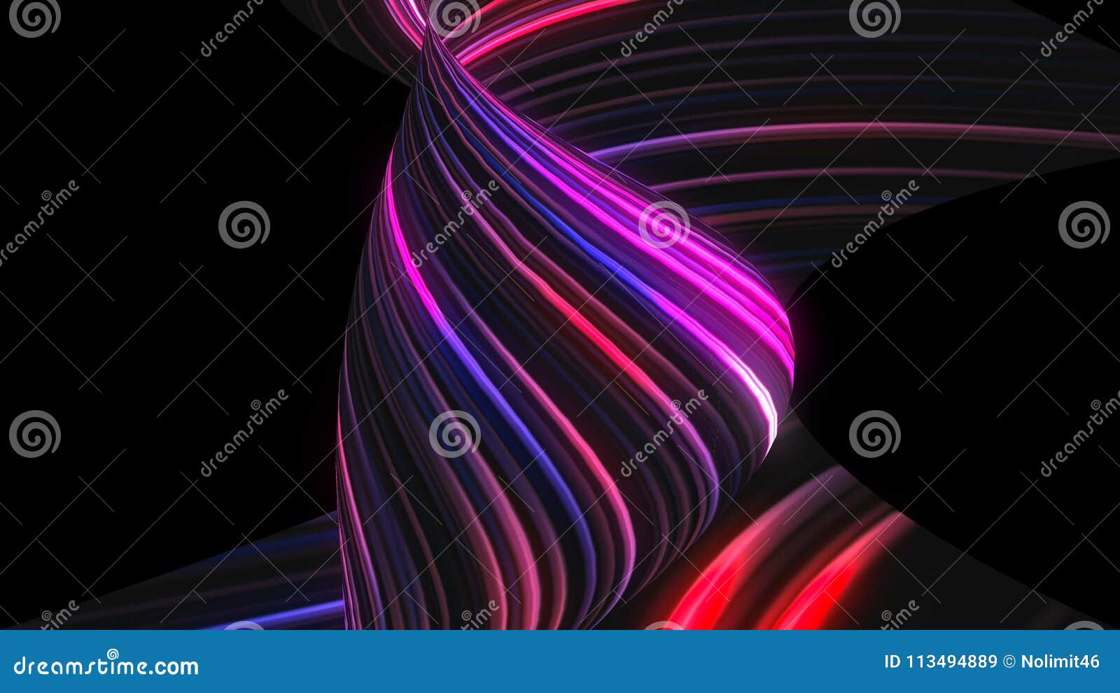 Many Twisting Glow Lines, Abstract Computer Generated Backdrop, 3D ...