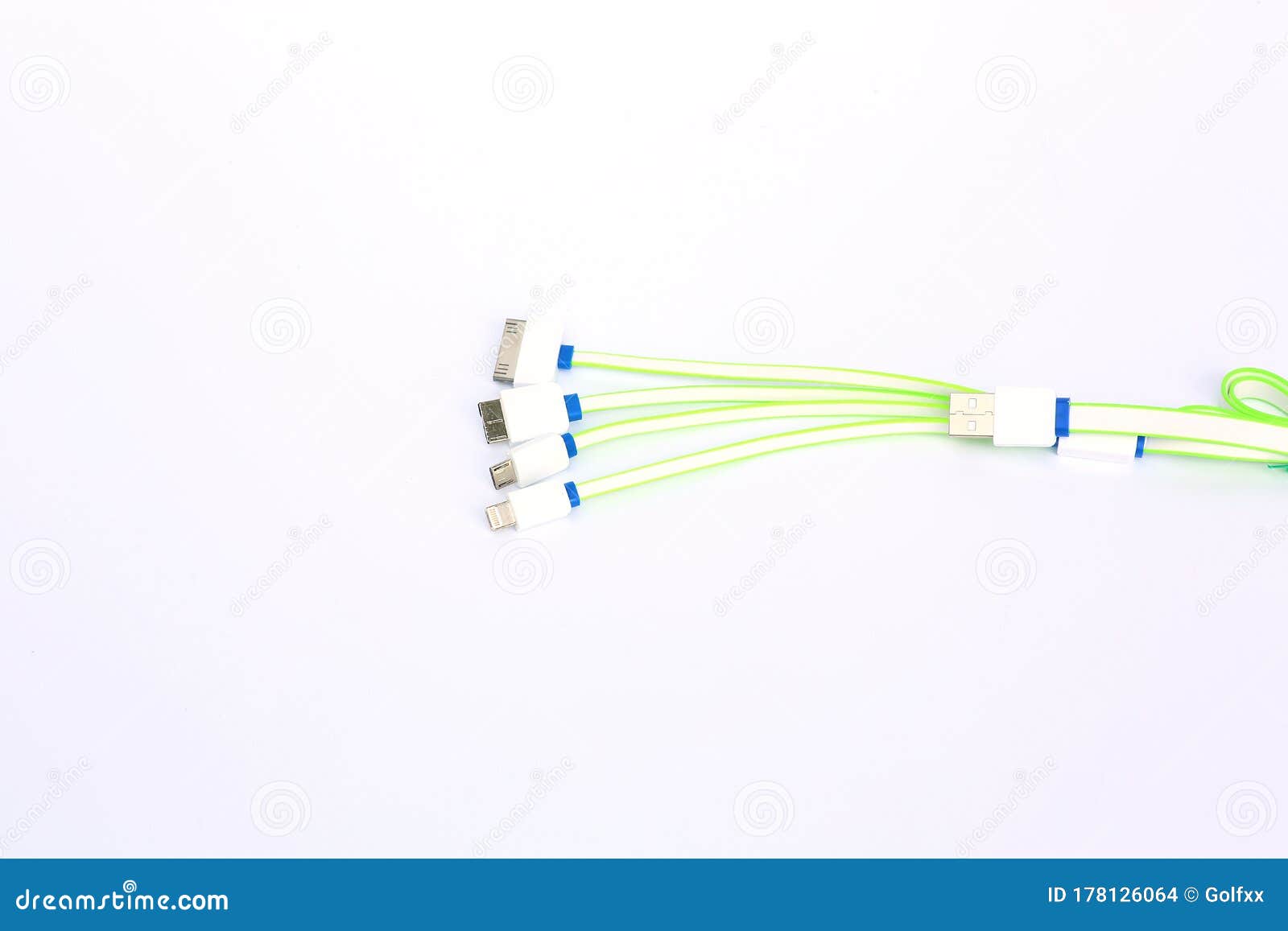 Many Type Adapter in 1 USB Charger on White Background. Universal ...