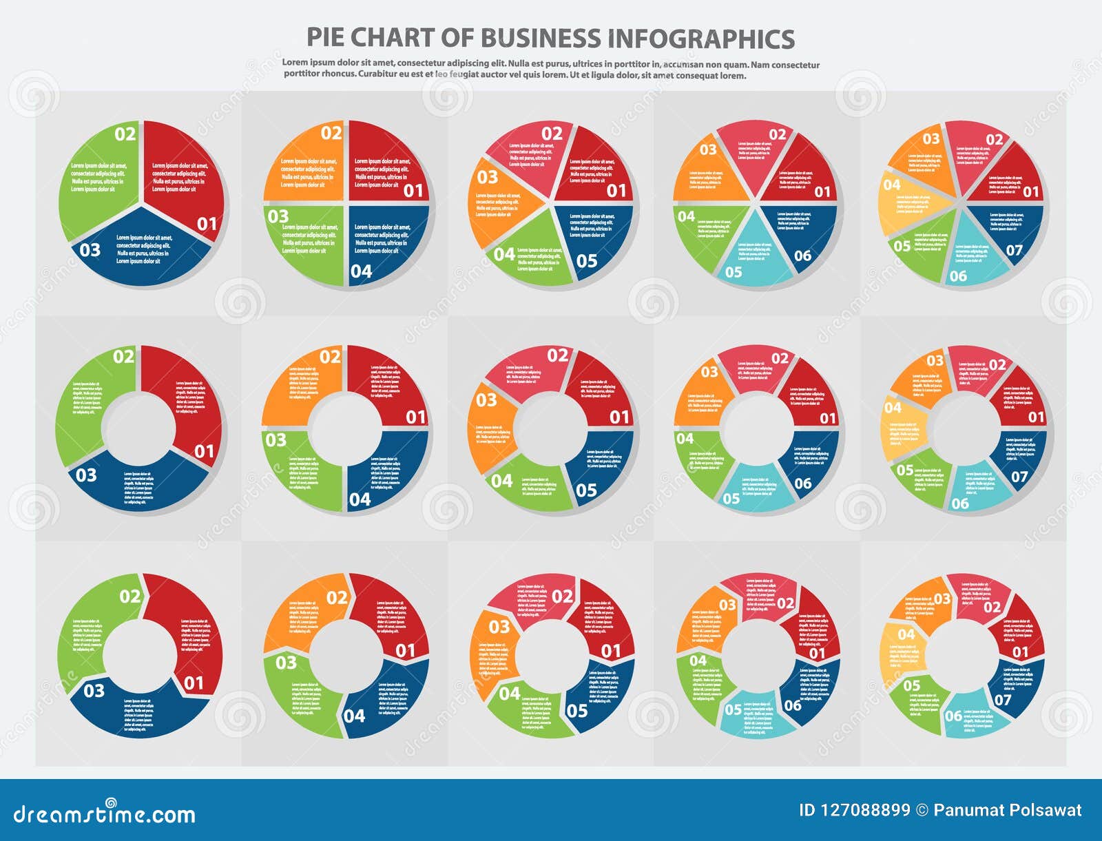 Many Type of Pie Chart for Business, Sale Forecast Stock Illustration ...