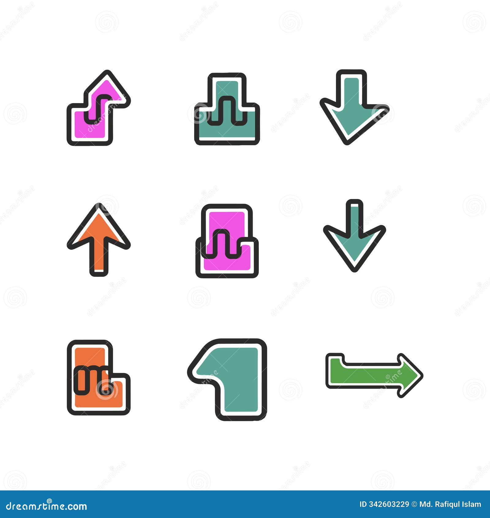 Many Type of Sign with Arrow Stock Illustration - Illustration of sign ...