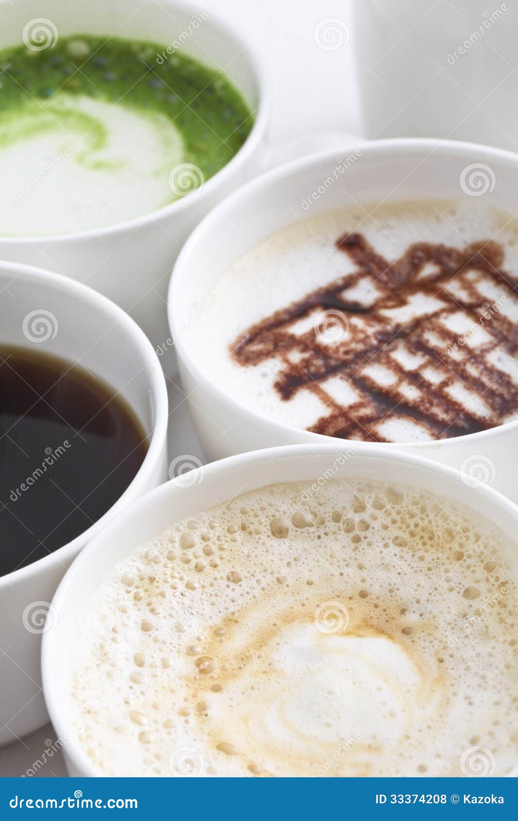 Many types of coffee stock photo. Image of macchiato - 33374208