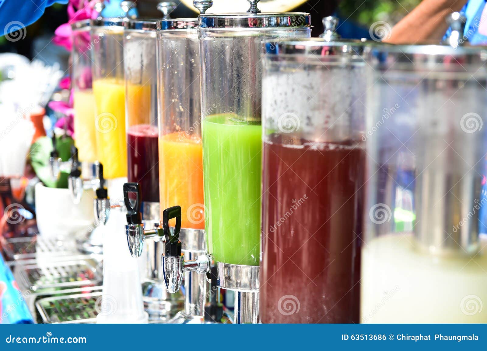 Many Types of Fruit Juices on the Beach Stock Photo - Image of apple ...