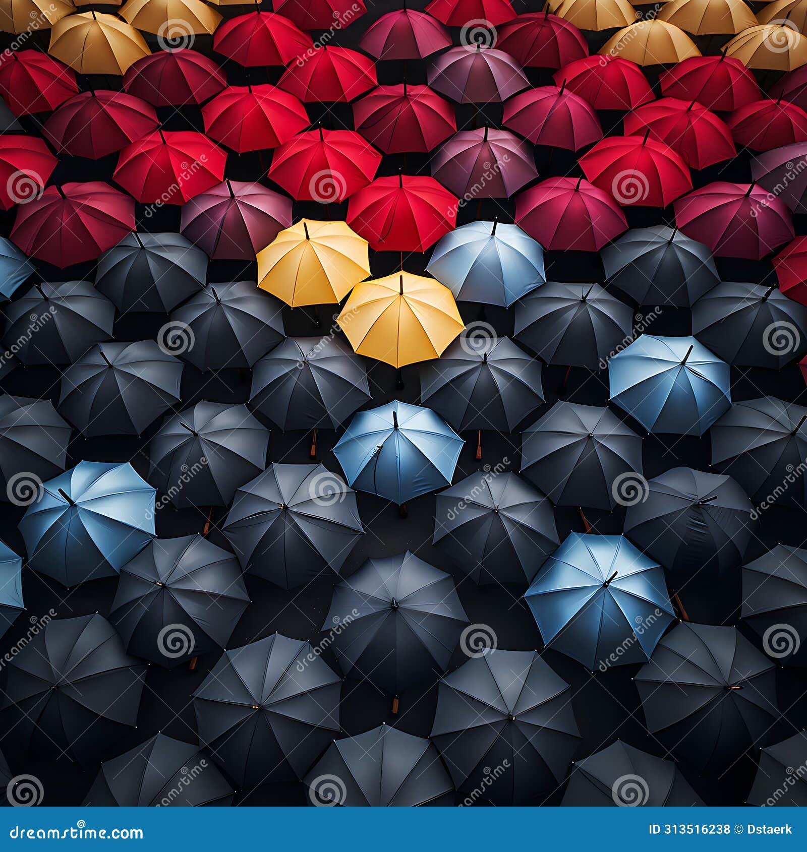 Many Umbrellas in Different Colors Generated by Artificial Intelligence ...
