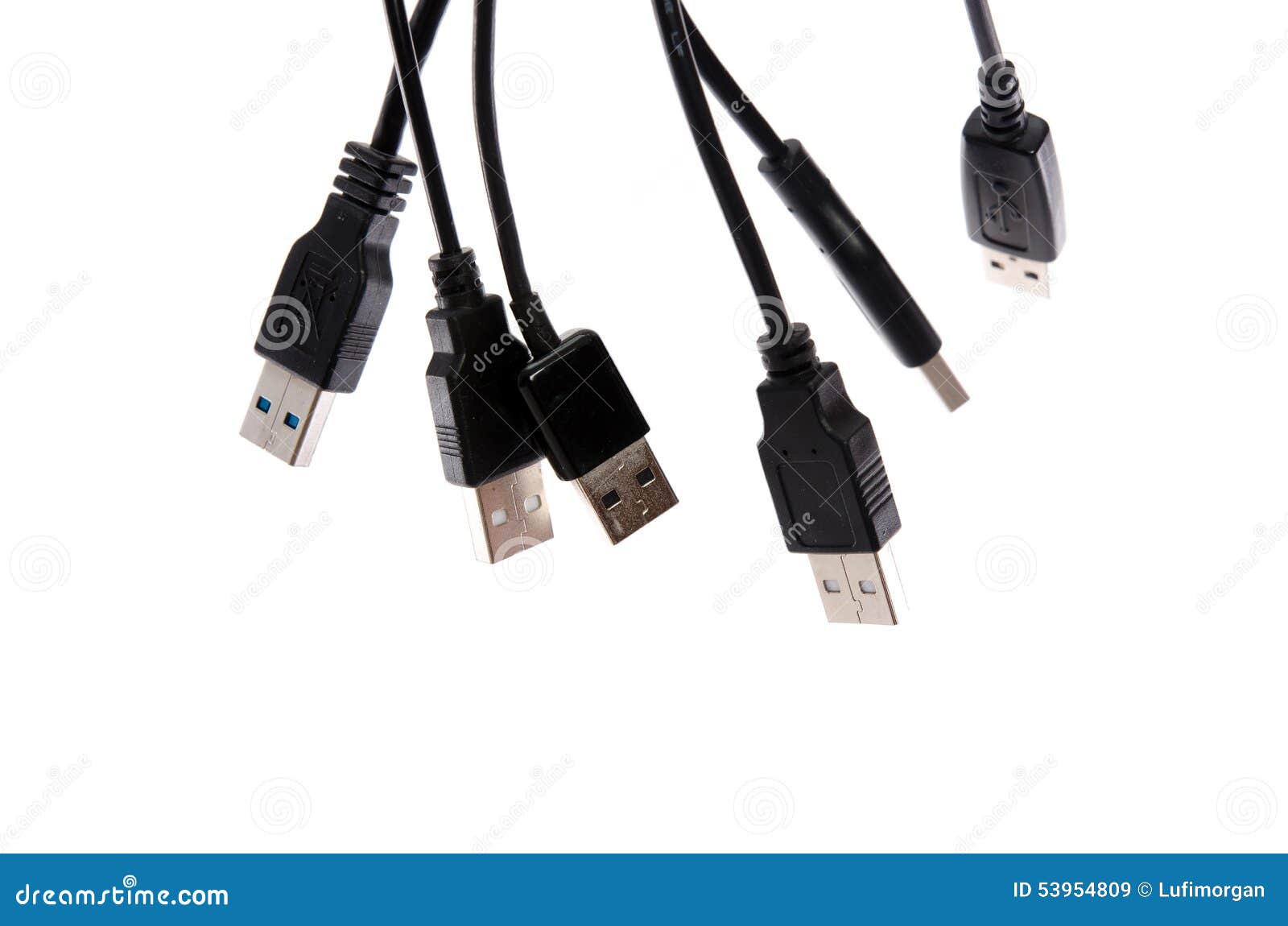 Many USB Cable on White Background Stock Image - Image of input, data ...