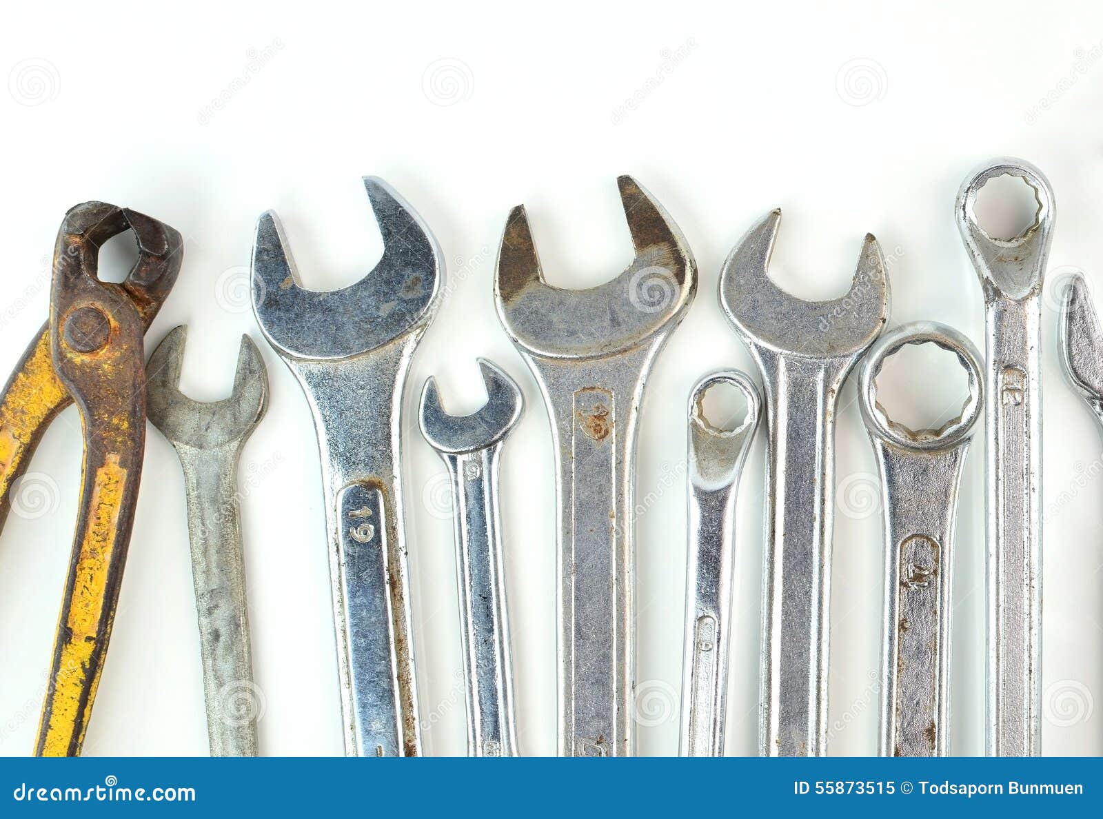 Many Used Tools on White Background Stock Image - Image of maintenance ...