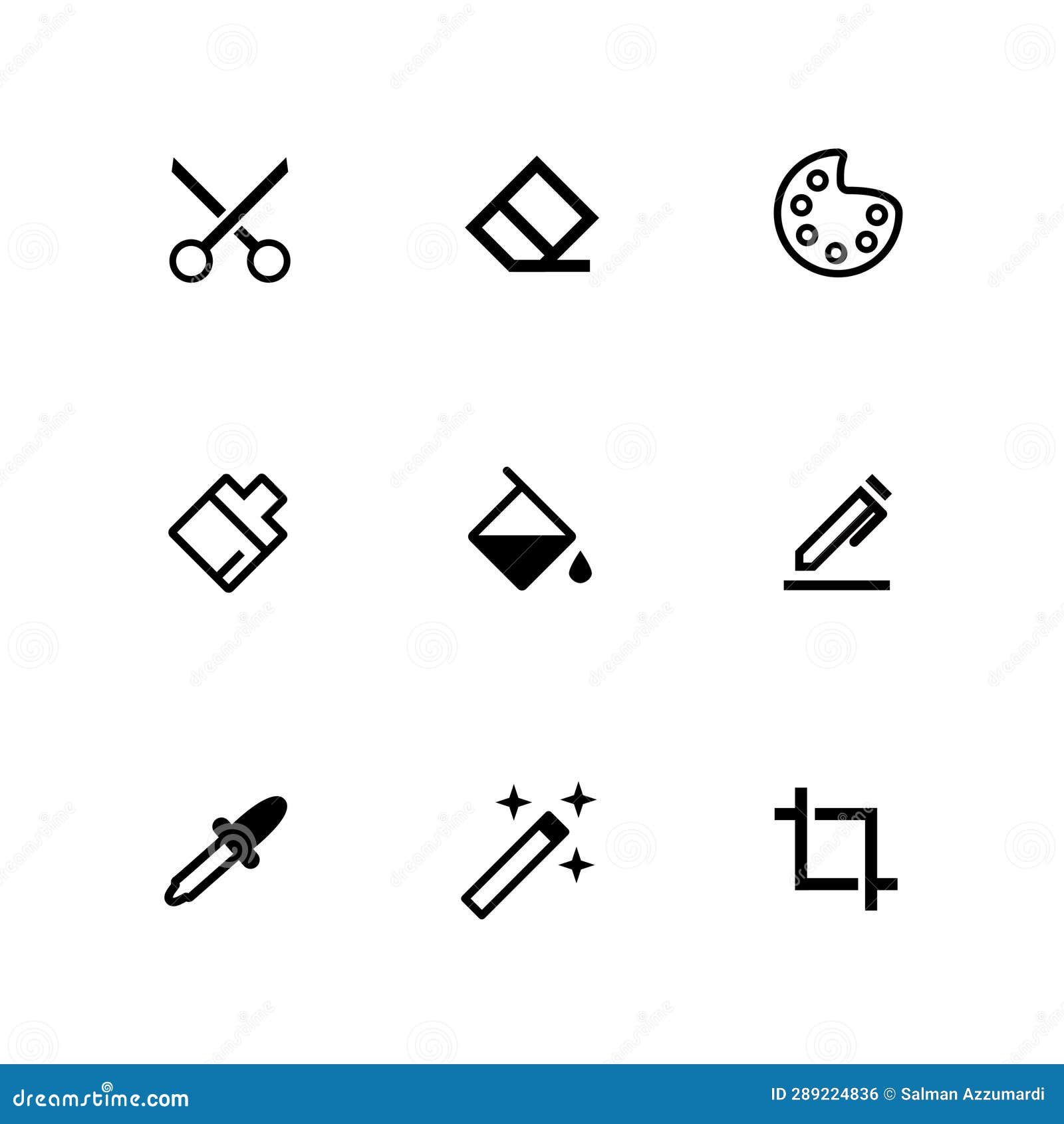 Set of Drawing and Editing Icons for Web and Mobile. Simple and Perfect ...