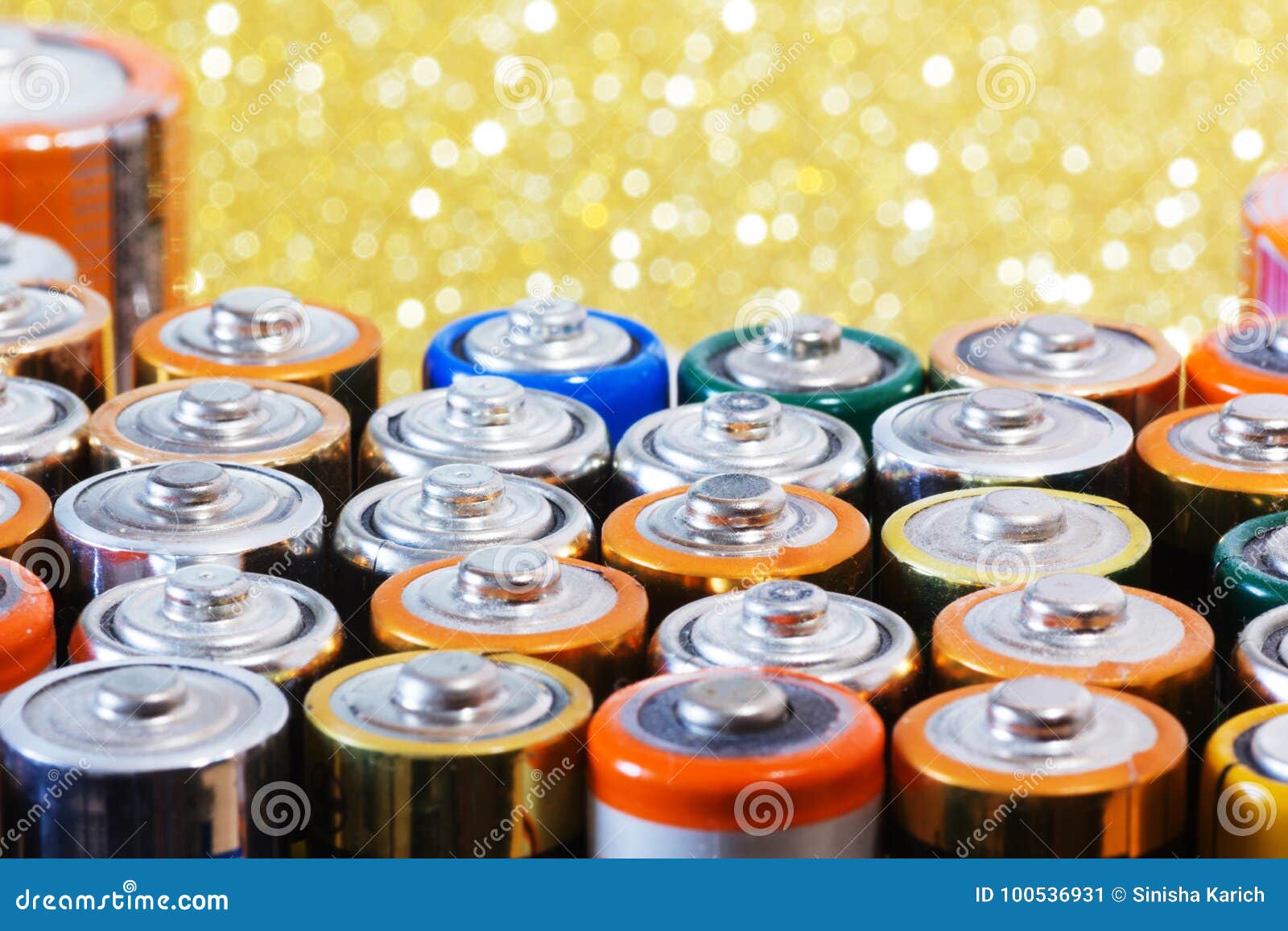 Many various batteries. stock image. Image of environmental - 100536931
