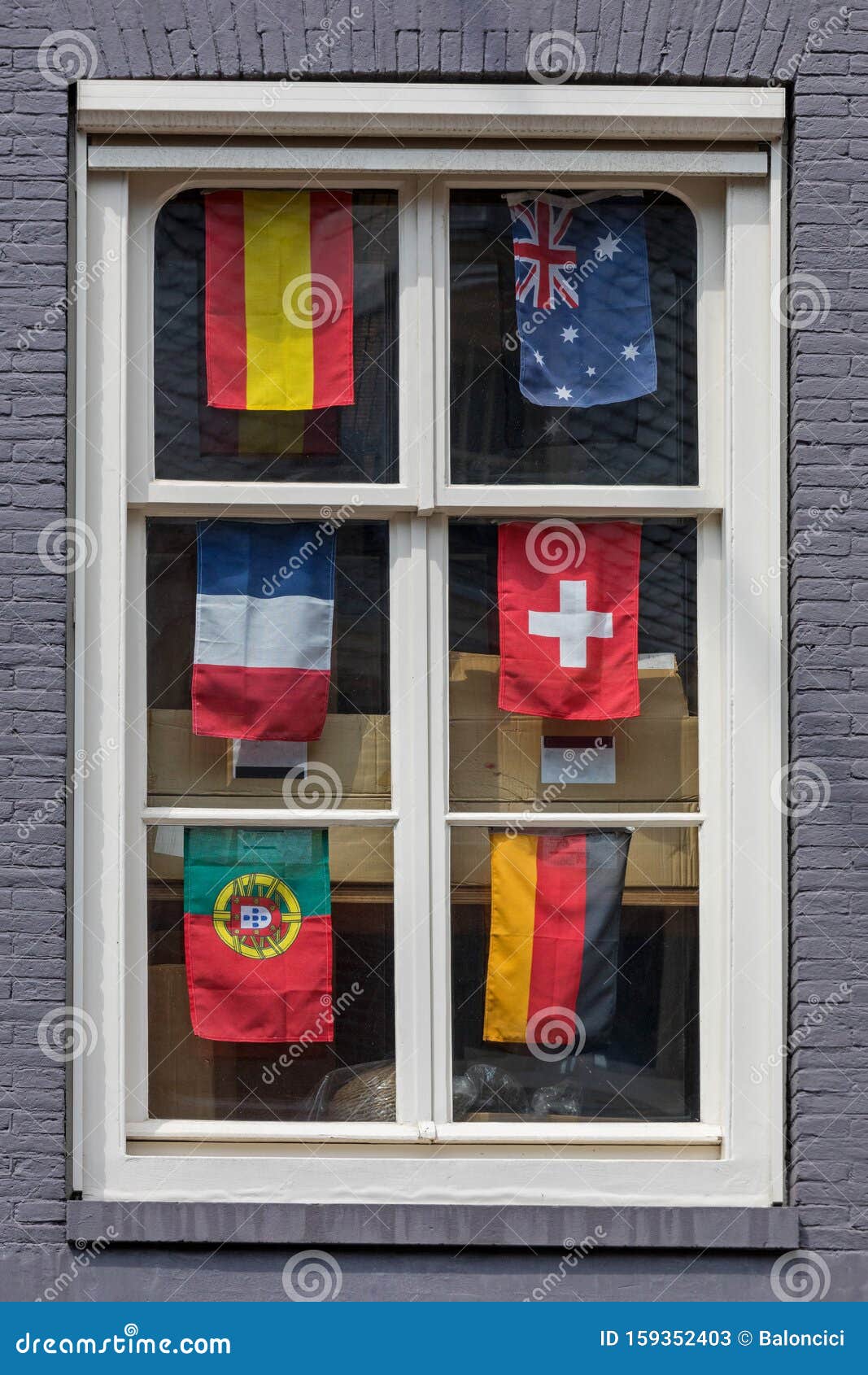 Window Flags stock image. Image of europe, glass, flag - 159352403
