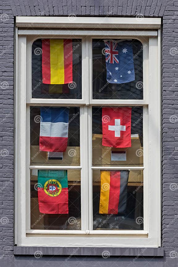 Window Flags stock image. Image of europe, glass, flag - 159352403
