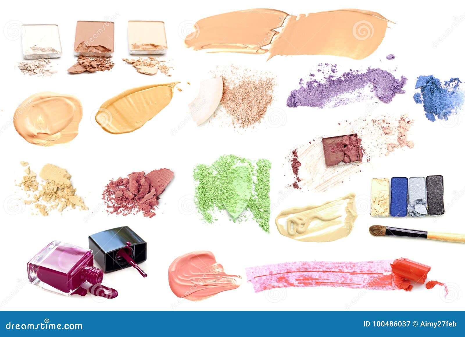 Many Various Make Up Products Isolated. Stock Image - Image of shade ...