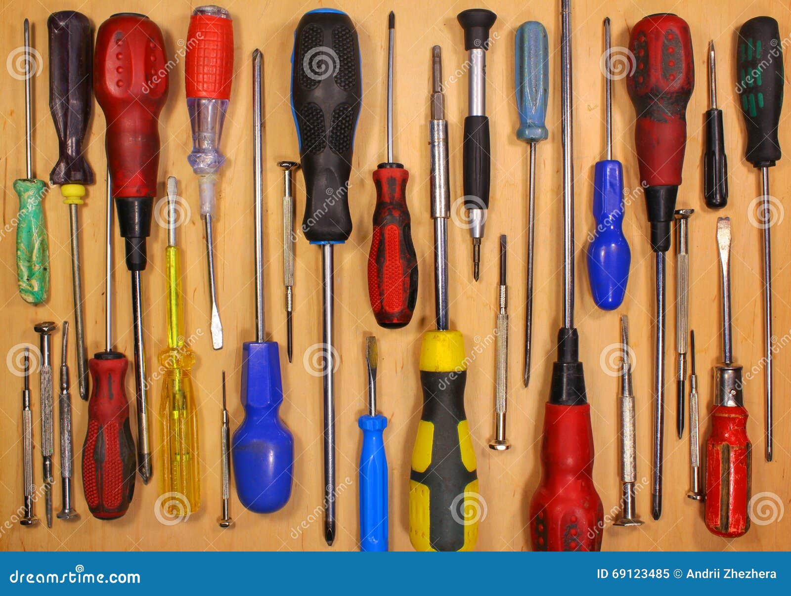 Many Various Old Fashioned Screwdrivers Stock Photos - Free & Royalty ...