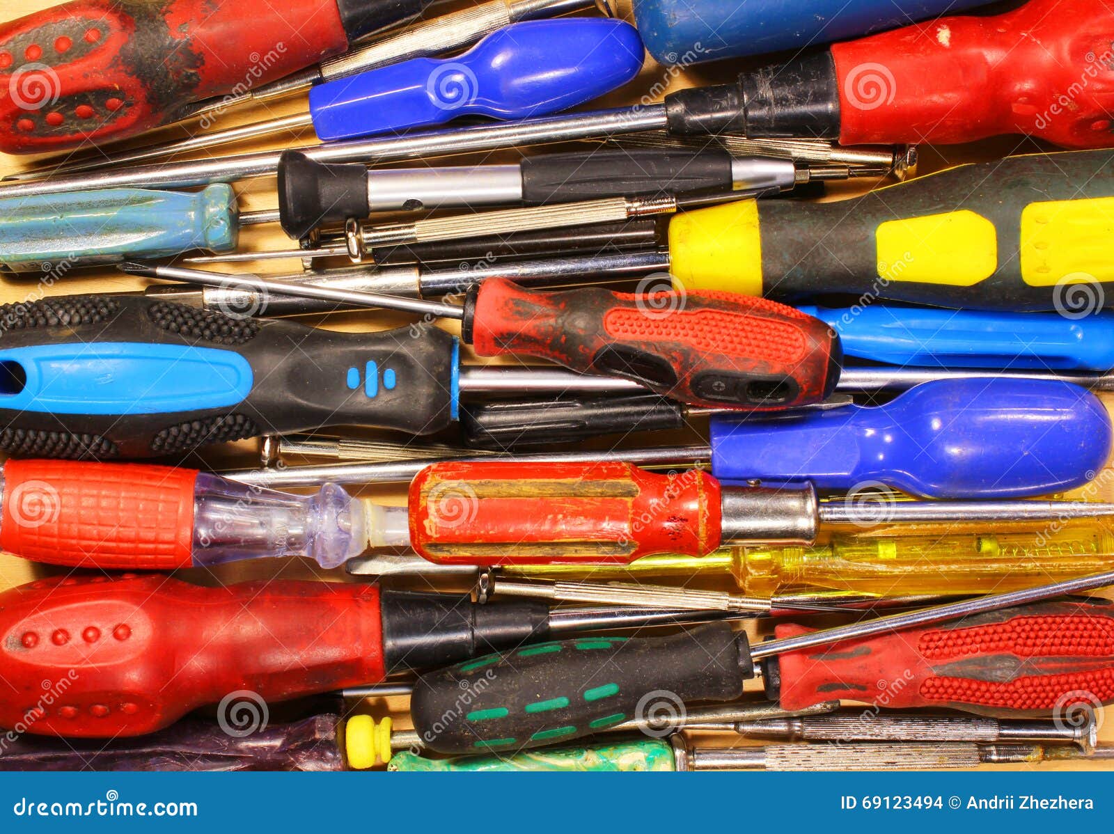 Many Various Old Fashioned Screwdrivers Stock Photo - Image of timer ...