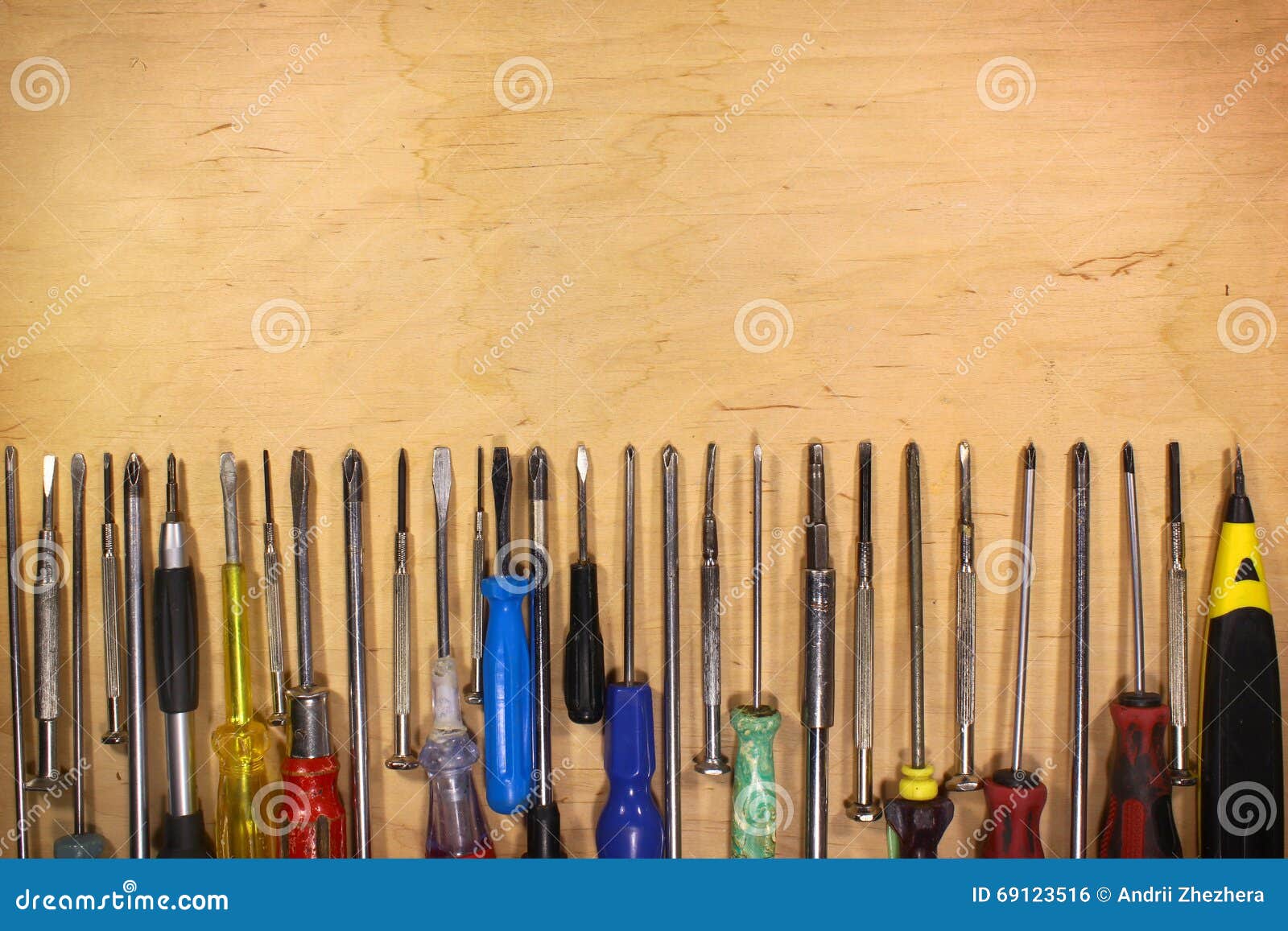 Many Various Old Fashioned Screwdrivers Stock Photo - Image of retro ...