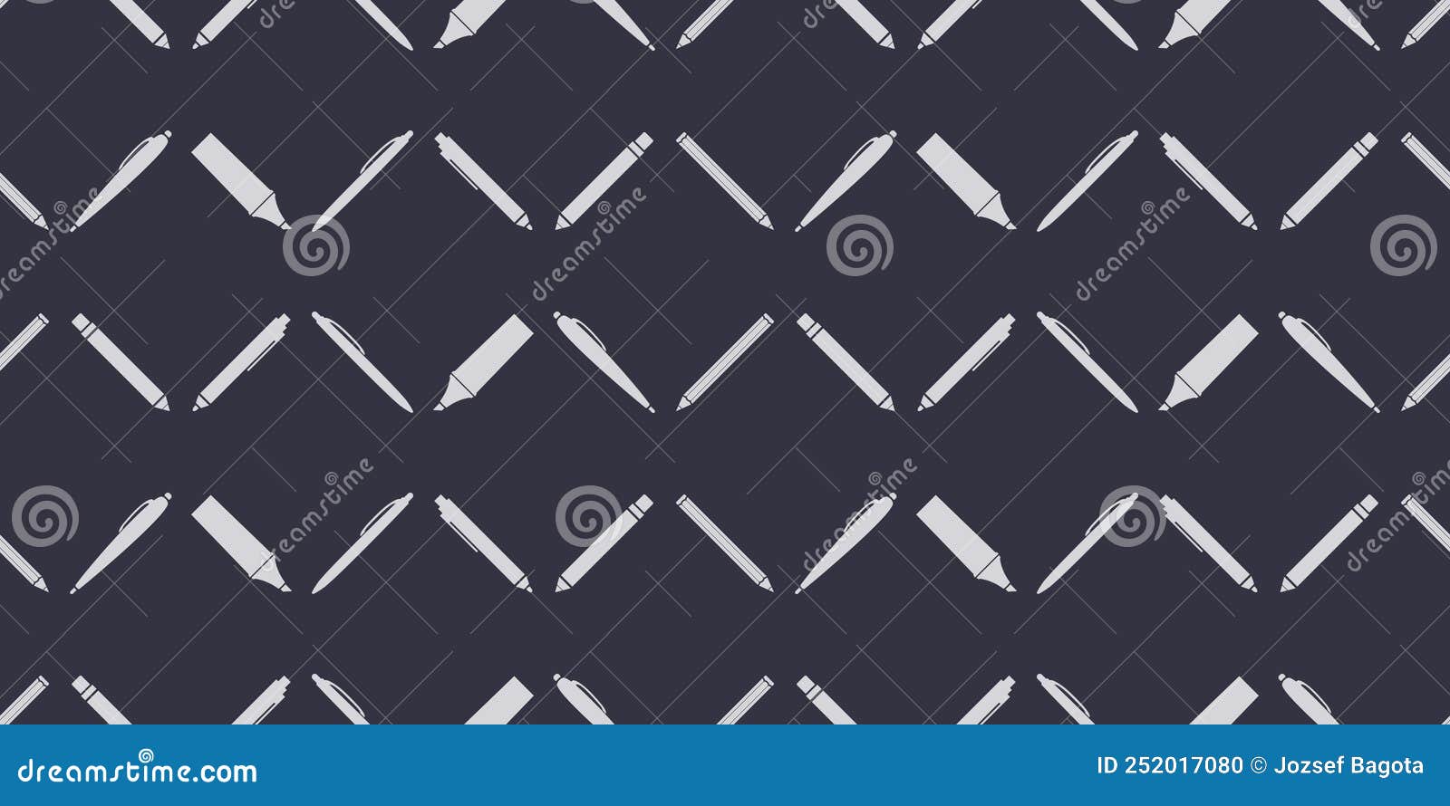 Many Various Simple Grey Writing or Drawing Tools Pattern, Set of Pens ...