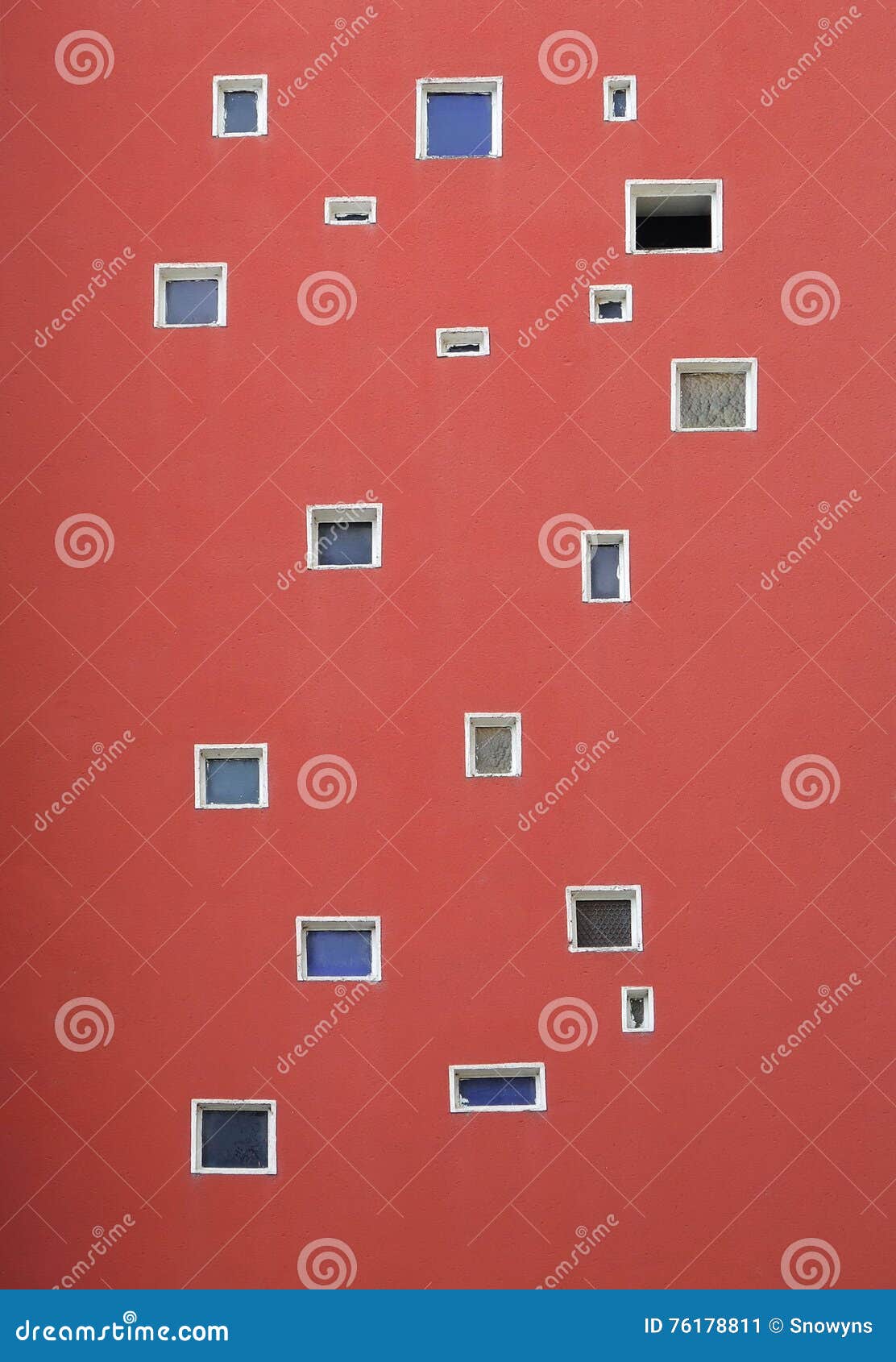 Many Various Windows on Wall Stock Image - Image of glass, decorative ...
