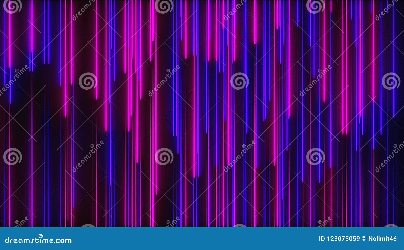 Many Vertical Neon Lighting Lines, Abstract Computer Generated Backdrop ...