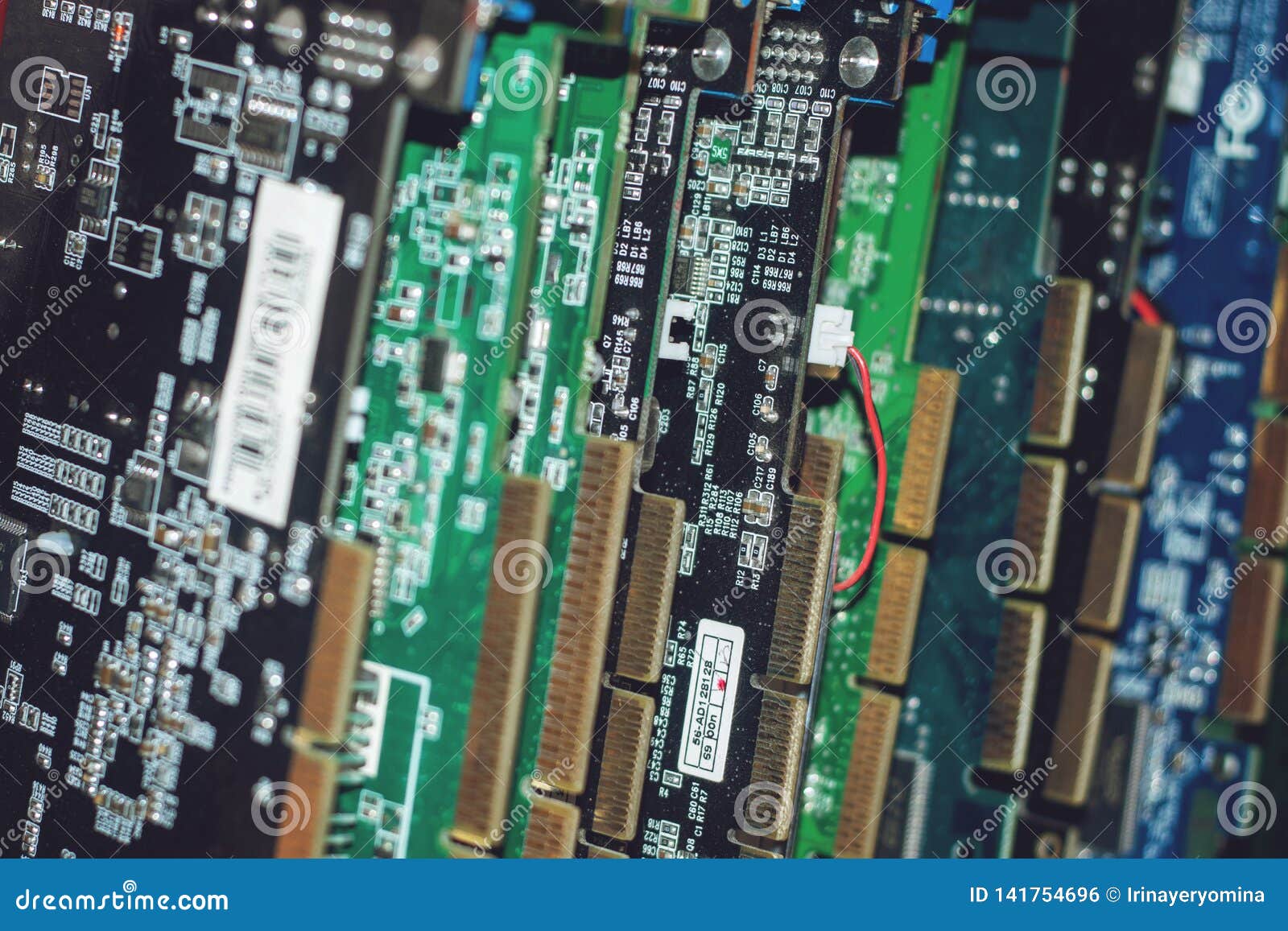 Many Video Cards. Computer Graphics Card and Circuits :DVI, Display ...