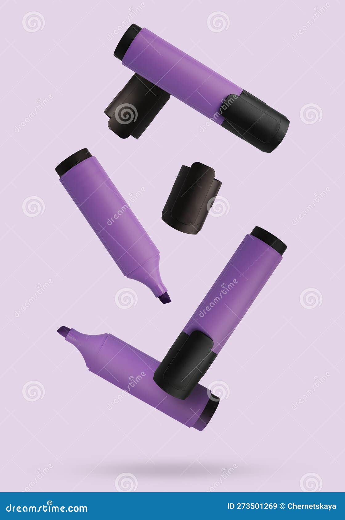Many Violet Markers Falling on Light Background Stock Image - Image of ...