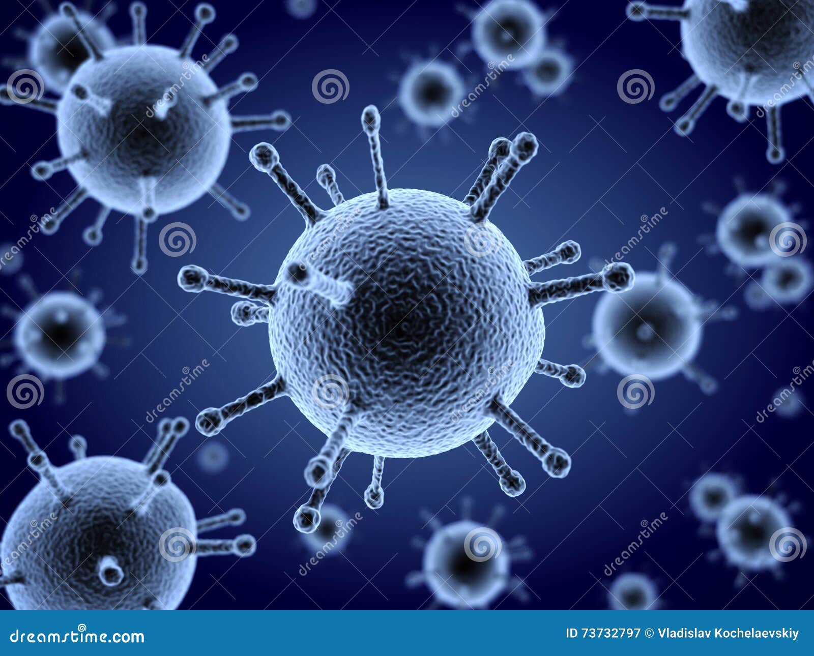 Many virus blue stock illustration. Illustration of harmful - 73732797