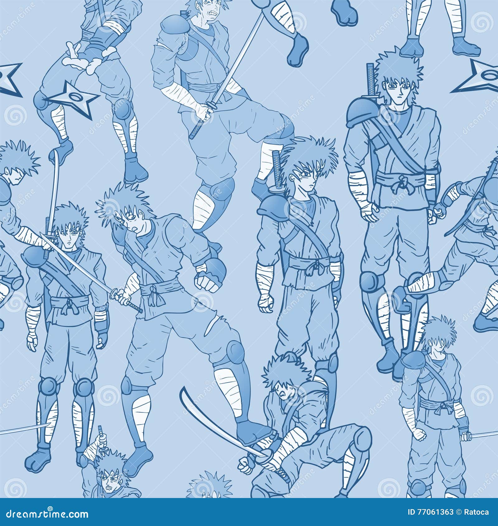 Many warriors seamless stock vector. Illustration of fighter - 77061363