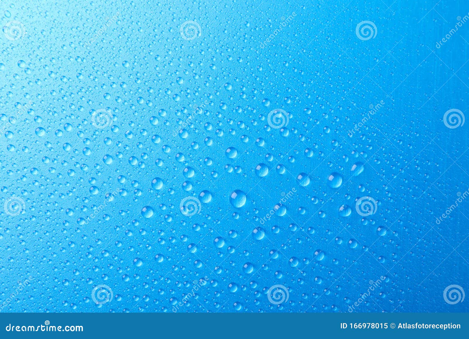 Many Water Drops on Blue Background Stock Image - Image of condensation ...