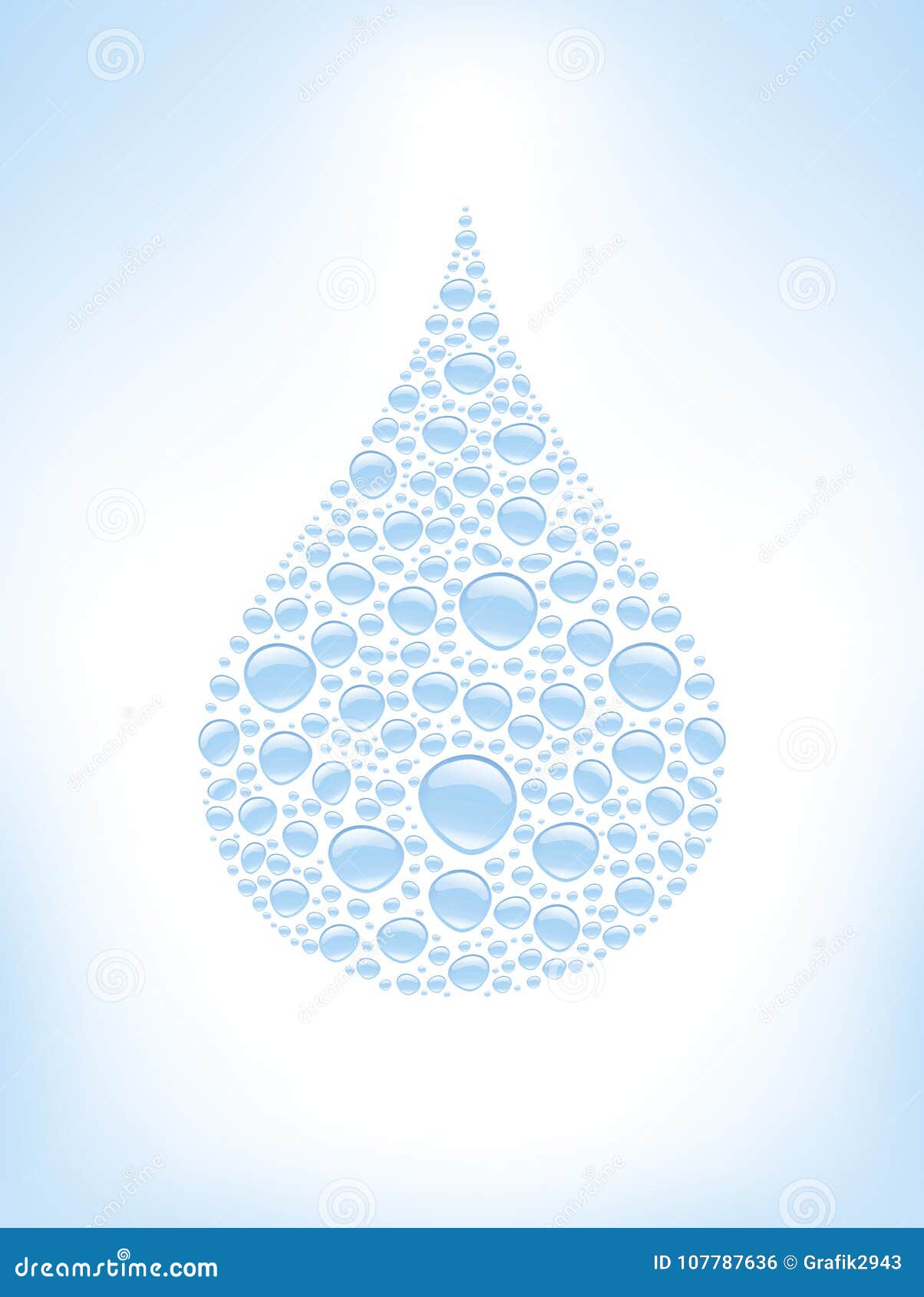 Many Water Drops Creating Big Drop Stock Illustration - Illustration of ...