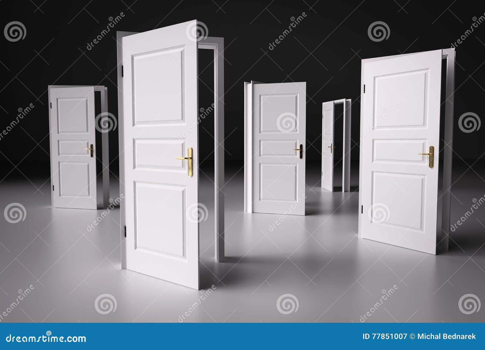 Many Ways To Choose from, Open Doors. Decision Making Stock Image ...