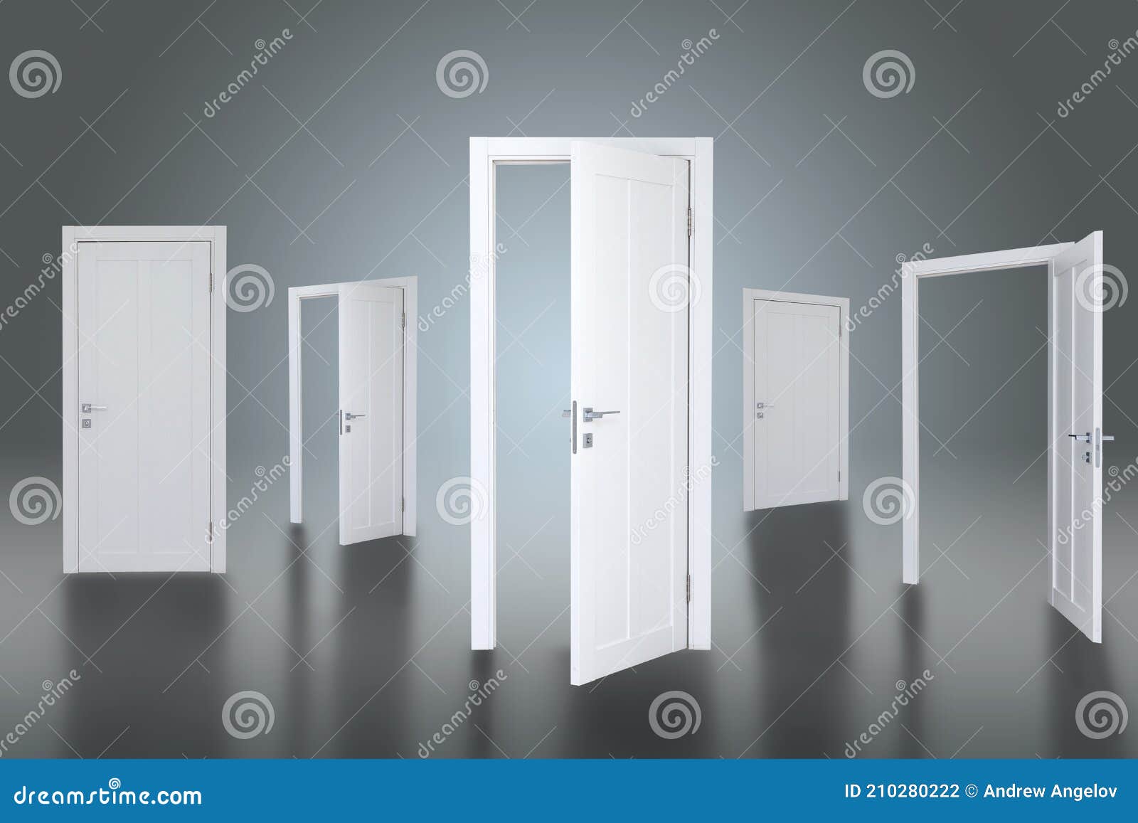Many Ways To Choose from, Open Doors. Decision Making Stock Photo ...